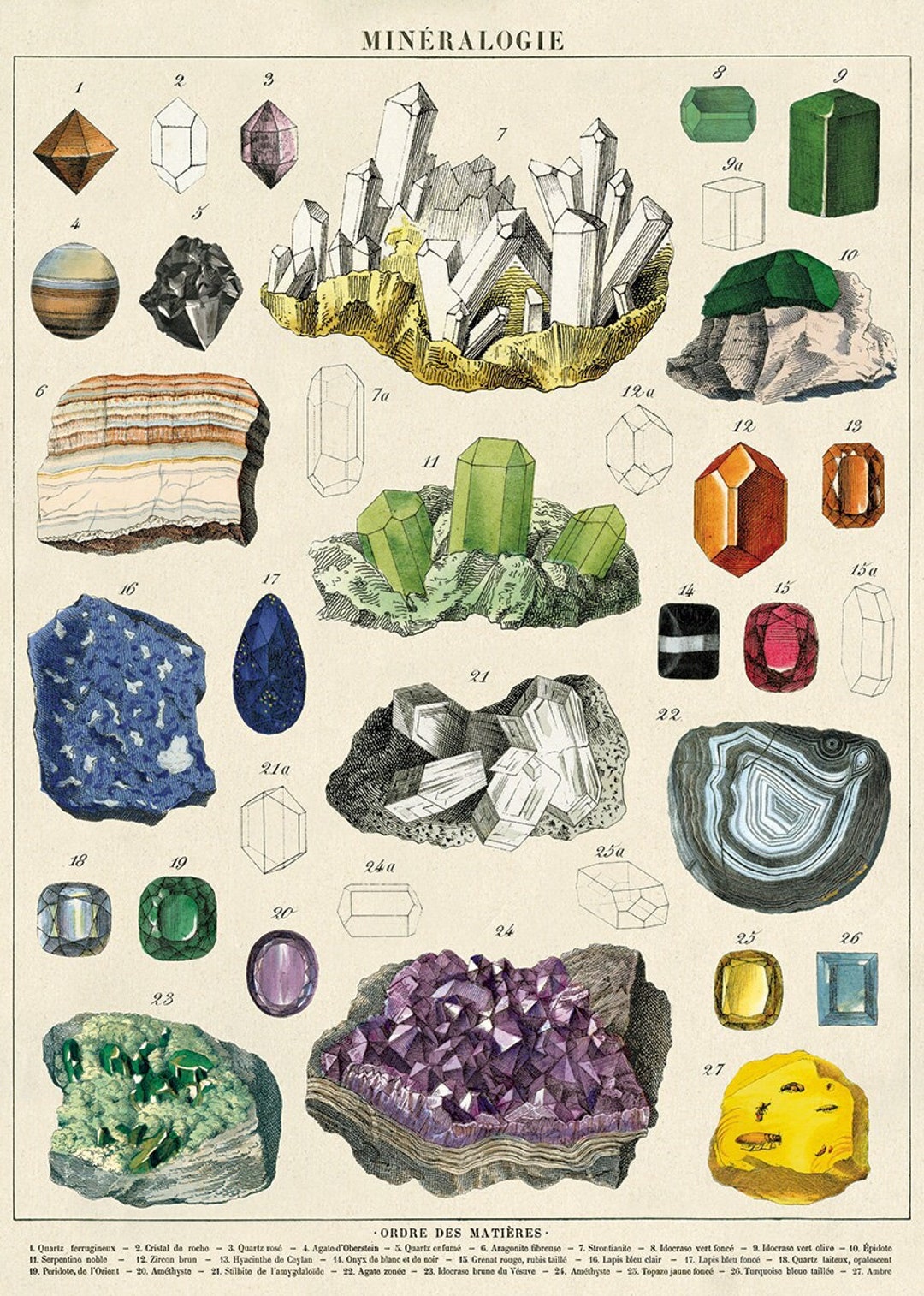 Cavallini Poster Minerals - Etsy