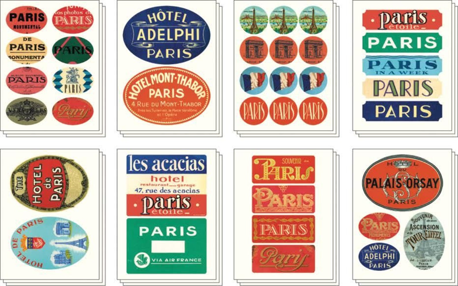 Cavallini Papers, Labels, Stickers, Travellers Journal, Paris - Etsy