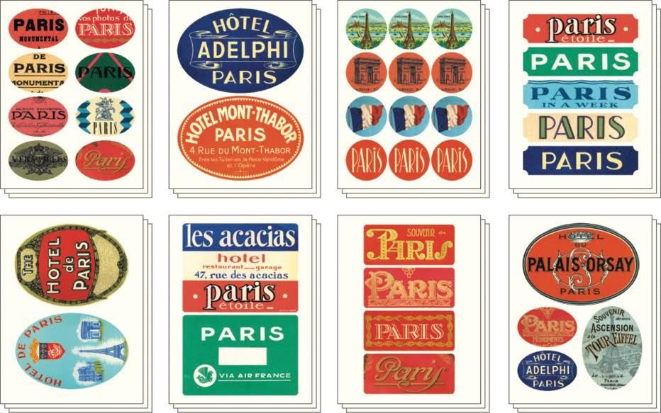 Cavallini Papers, Labels, Stickers, Travellers Journal, Paris - Etsy