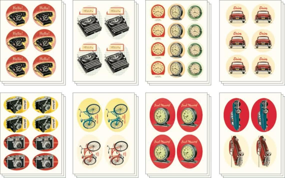 Cavallini Papers Label Vintage Retro Stickers Travellers - Etsy