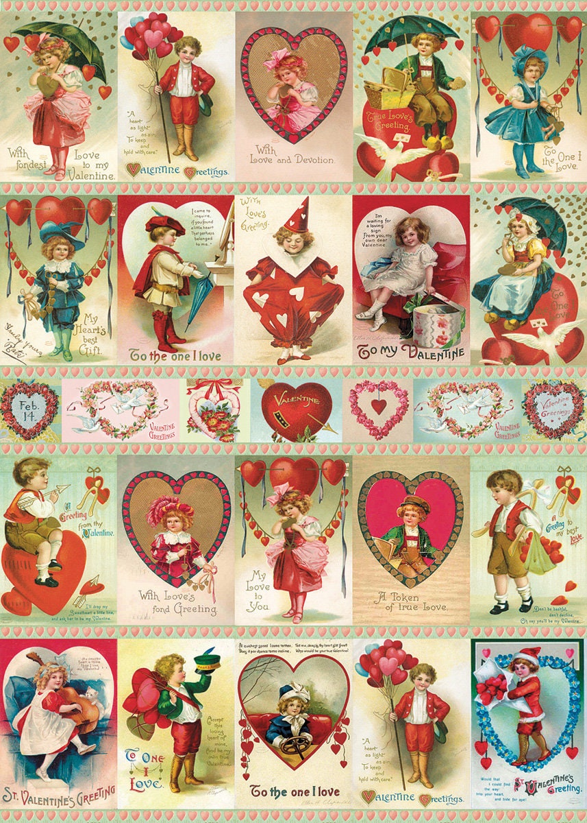 Cavallini Poster Valentines 1 - Etsy