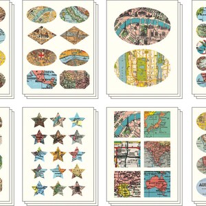 Cavallini Papers Map Stickers - Etsy