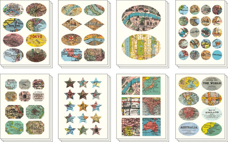 Cavallini Papers Map Stickers - Etsy