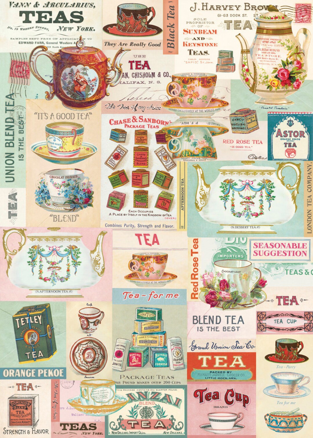 Cavallini Poster Tea - Etsy