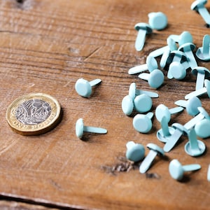 100 X Light Blue Paper Fastener Split Pins Binding Office Craft 13mm ...
