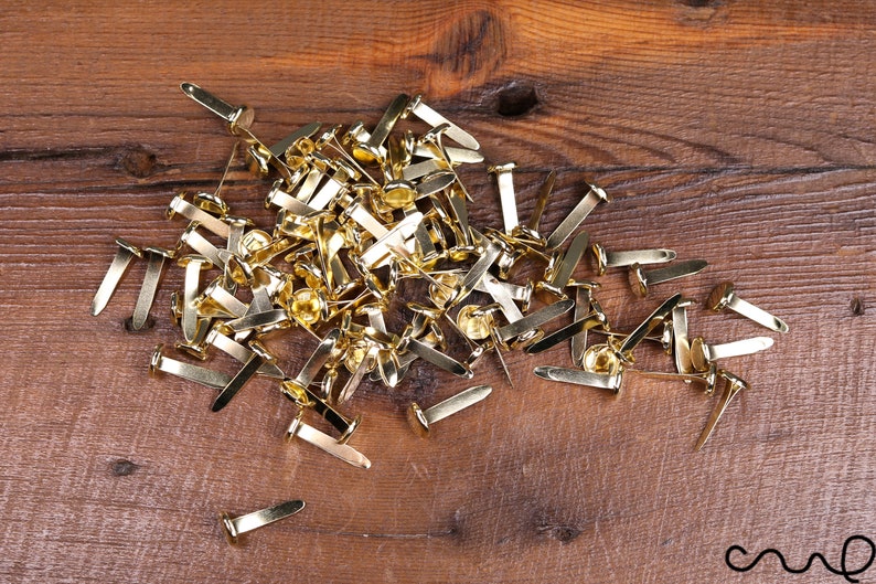 100 X Gold Paper Fasteners Split Pins 19mm / 8mm Head - Etsy