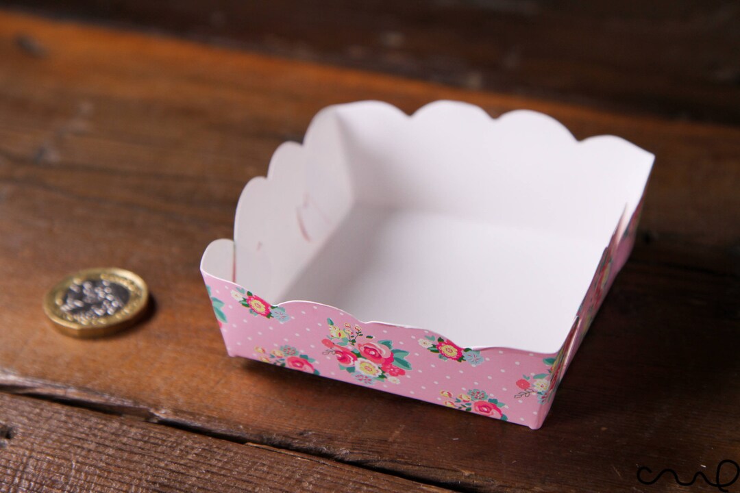 Pink Floral Paper Food Trays: Vintage Chic Party Favors (set of 10) - Etsy