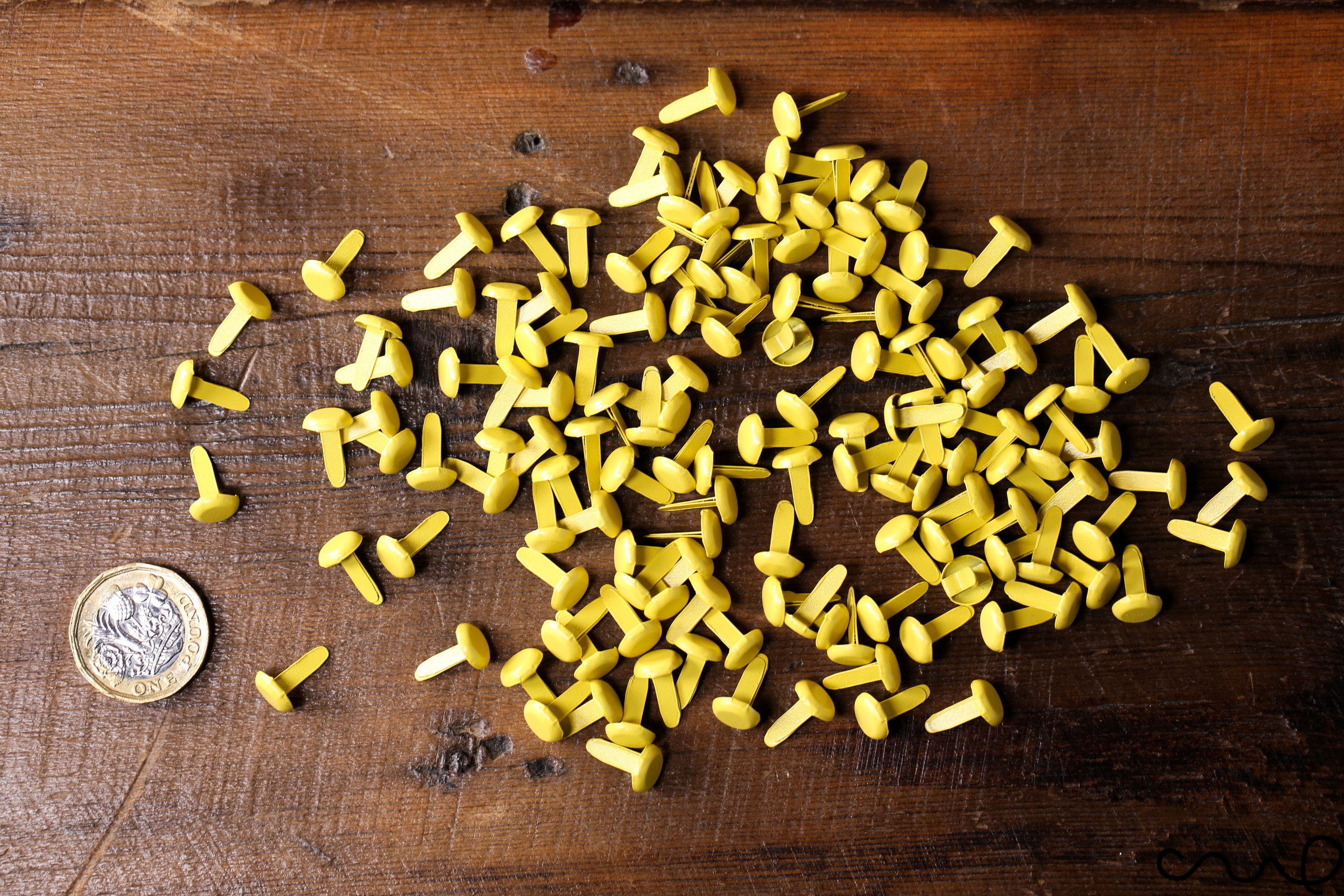 100 X Yellow Paper Fastener Split Pins Binding Office Craft - Etsy