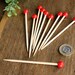 20 X Red Ball Head Wooden Cocktail Sticks Party Food Decor Toothpicks ...