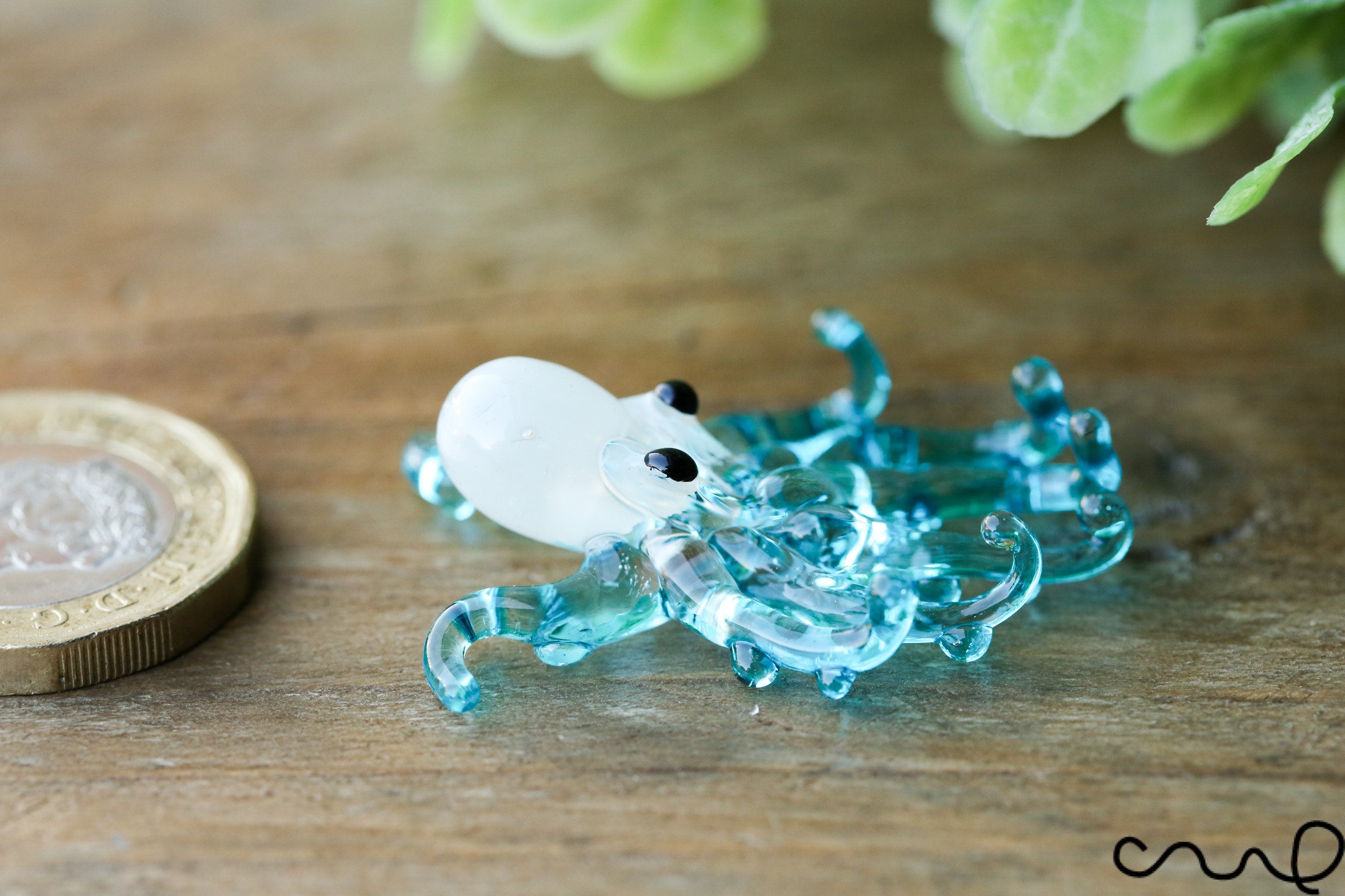 Handmade Turquoise Little Glass Octopus Gloss Garden Decor - Etsy