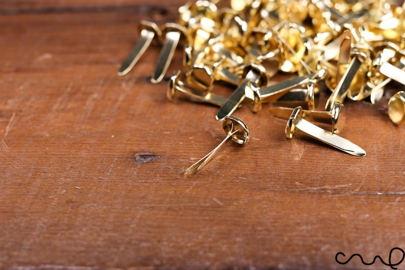 100 X Gold Paper Fasteners Split Pins 19mm / 8mm Head Brad Fastener - Etsy