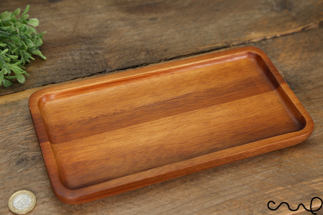 Handcrafted Wooden Oblong Tray Decorative Rectangular Tray Trinket ...