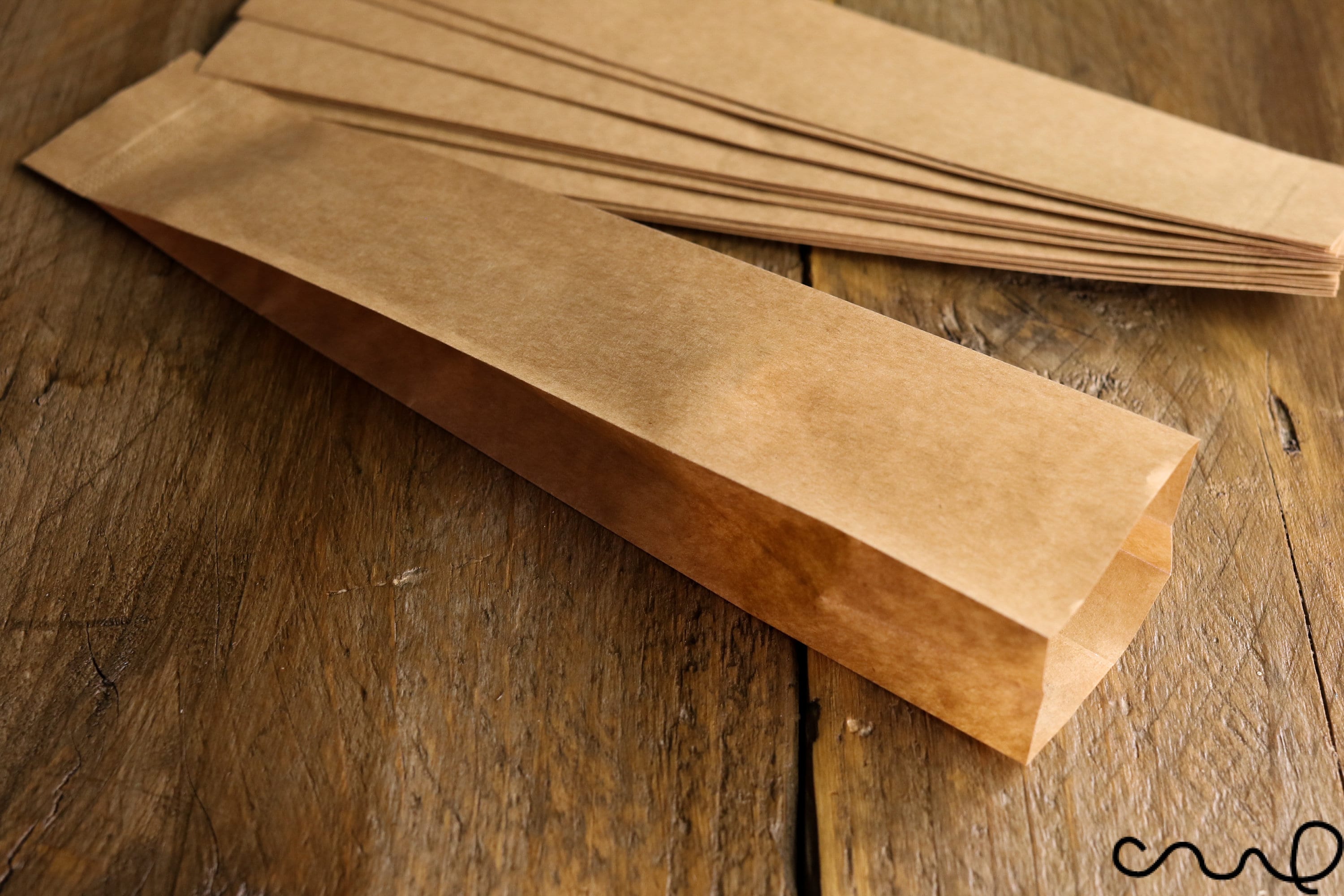 10 Long Narrow Kraft Bag Open TOP Side Gusset Pouch Churros - Etsy UK