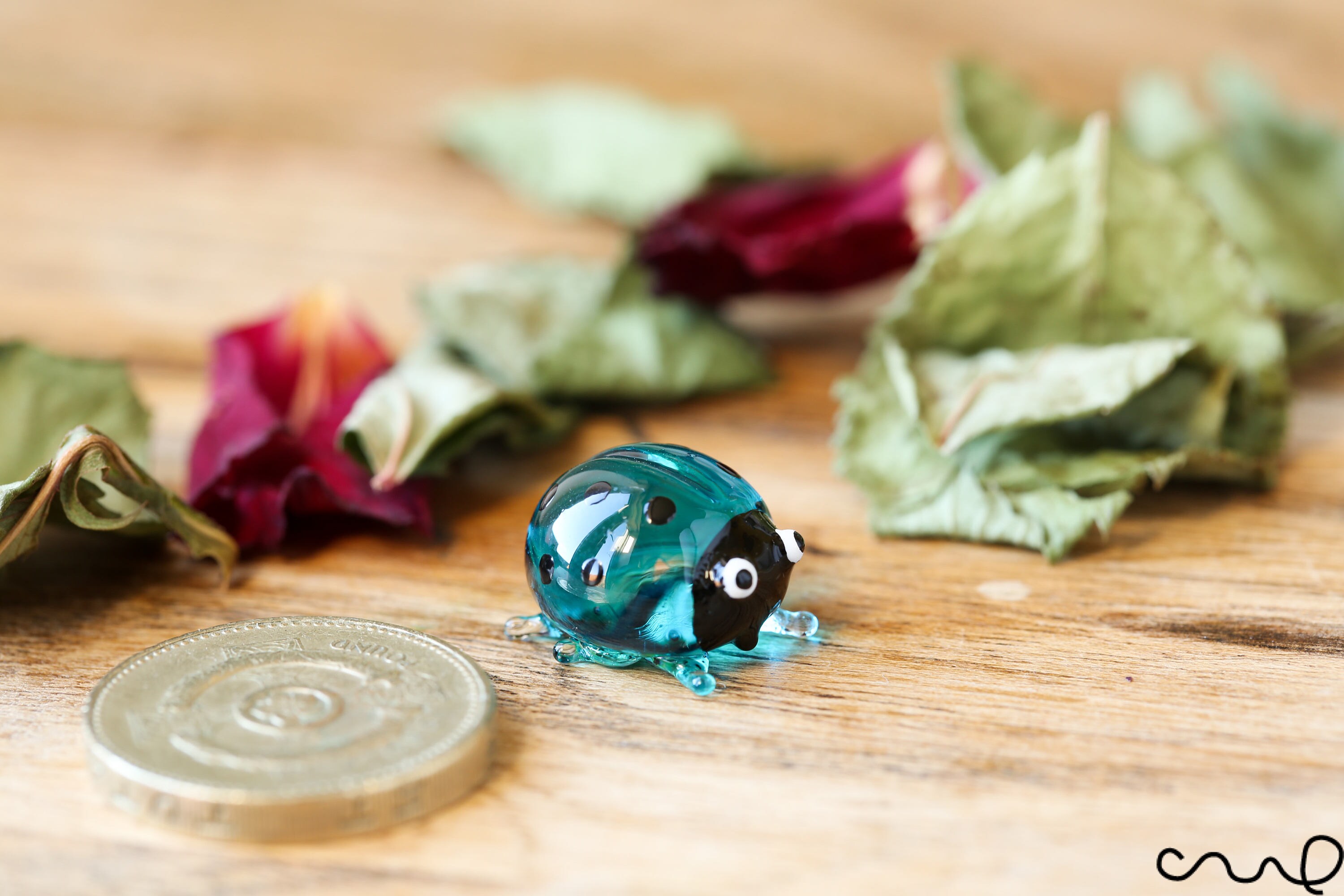 Handmade Glass Turquoise Blue Ladybird Ladybug Little Gloss | Etsy