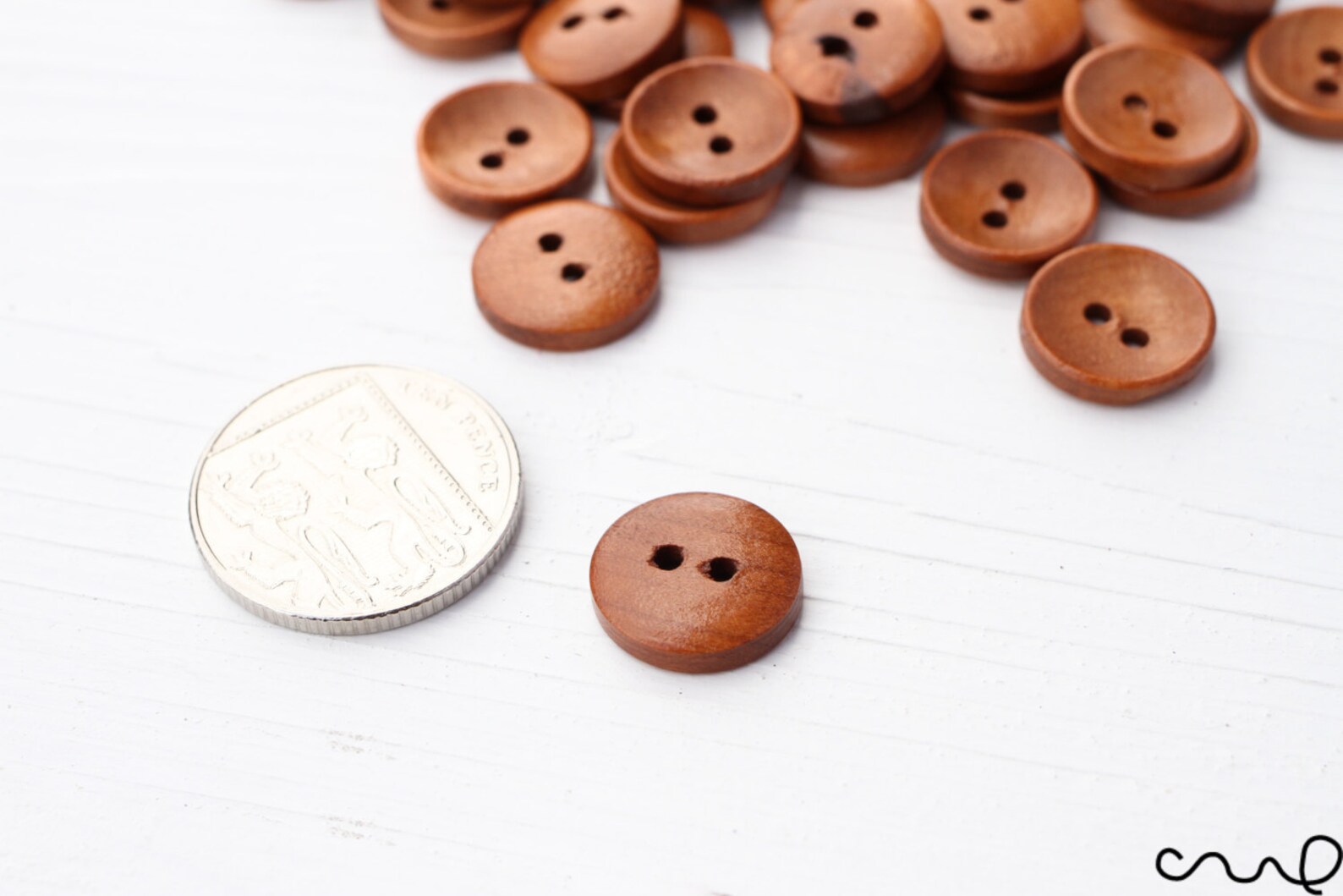 15mm 24L Small Round Brown Wooden Button 2-holes Sewing - Etsy UK