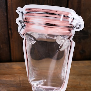 Set 5 Purple Jar Clear Zip Pouch Plastic Bag Stand up Resealable ...