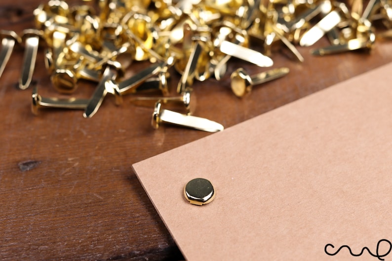 100 X Gold Paper Fasteners Split Pins 19mm / 8mm Head - Etsy
