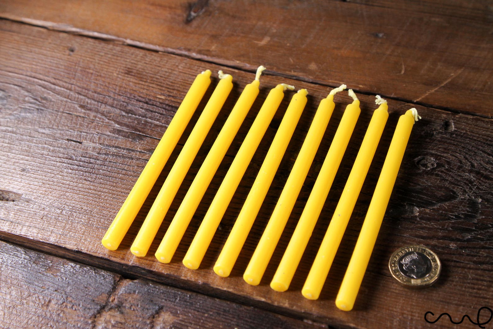 Set of 9 Thin Short Yellow Small Candles Dinner Food Table - Etsy UK