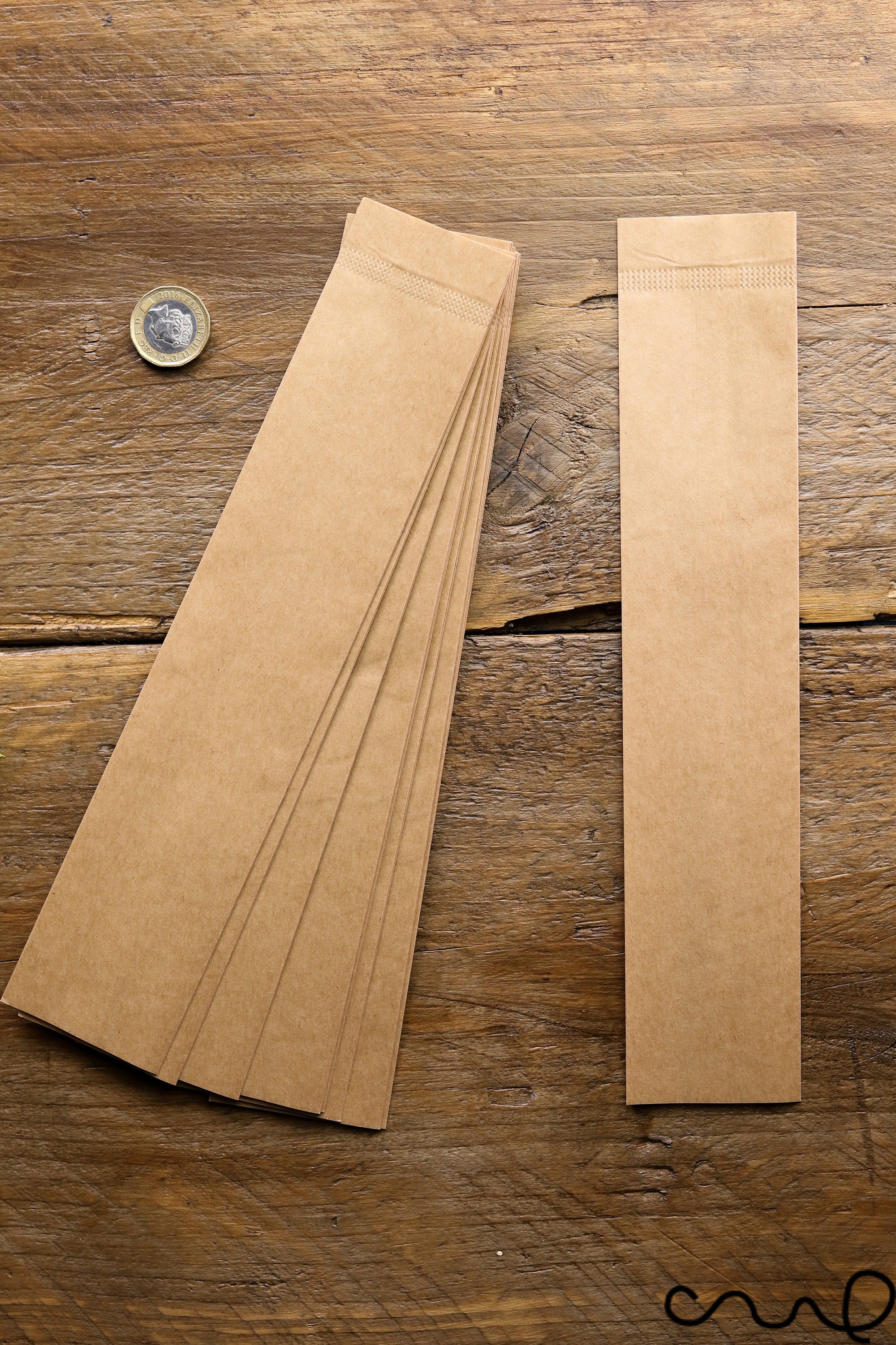 10 Long Narrow Kraft Bag Open TOP Side Gusset Pouch Churros | Etsy