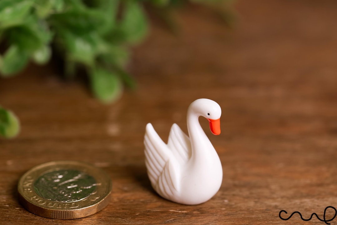 1 X Plastic White Swan Miniature Bird Figurines Crafts Home Ornament ...