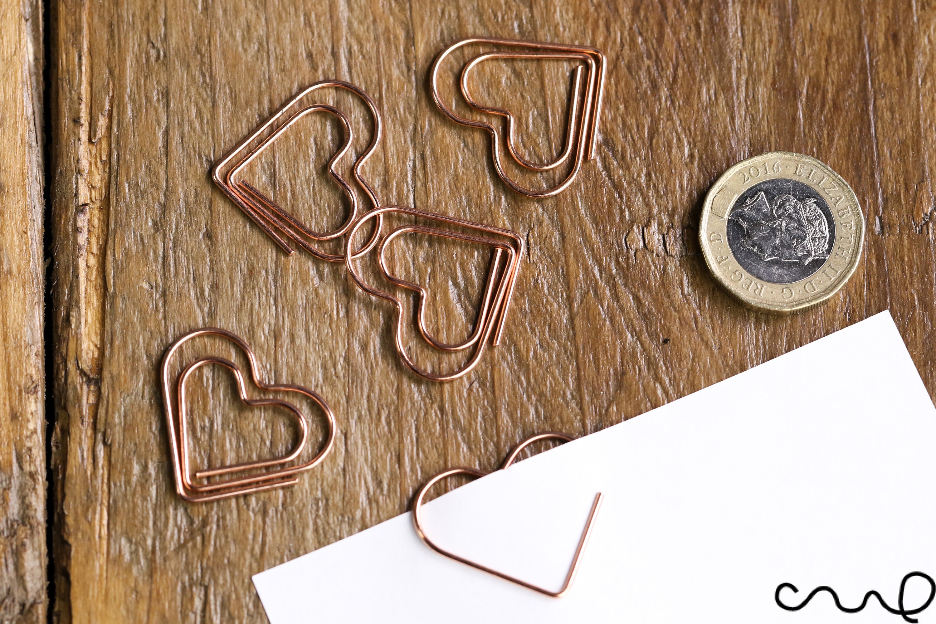 10 X Heart Copper Clip Rose Gold Paper Clips Binding Office Craft ...