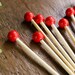 20 X Red Ball Head Wooden Cocktail Sticks Party Food Decor Toothpicks ...