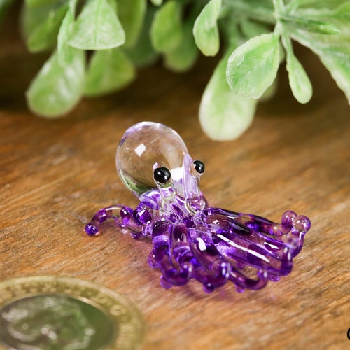 Handmade Turquoise Little Glass Octopus Gloss Garden Decor - Etsy