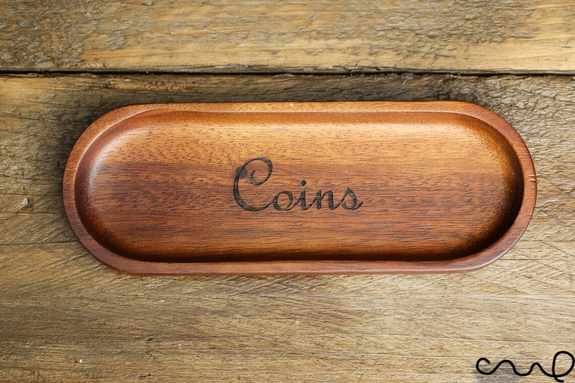 Handmade Small Wooden Oval Coin Tray Home Office Organise Gift - Etsy UK