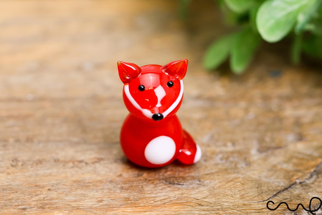 Miniature Red Glass Fox Figurine: Handmade Collectible Ornament - Etsy