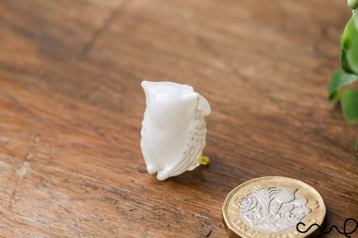 Handmade White Little Glass Owl Gloss Garden Decor Ornament - Etsy UK