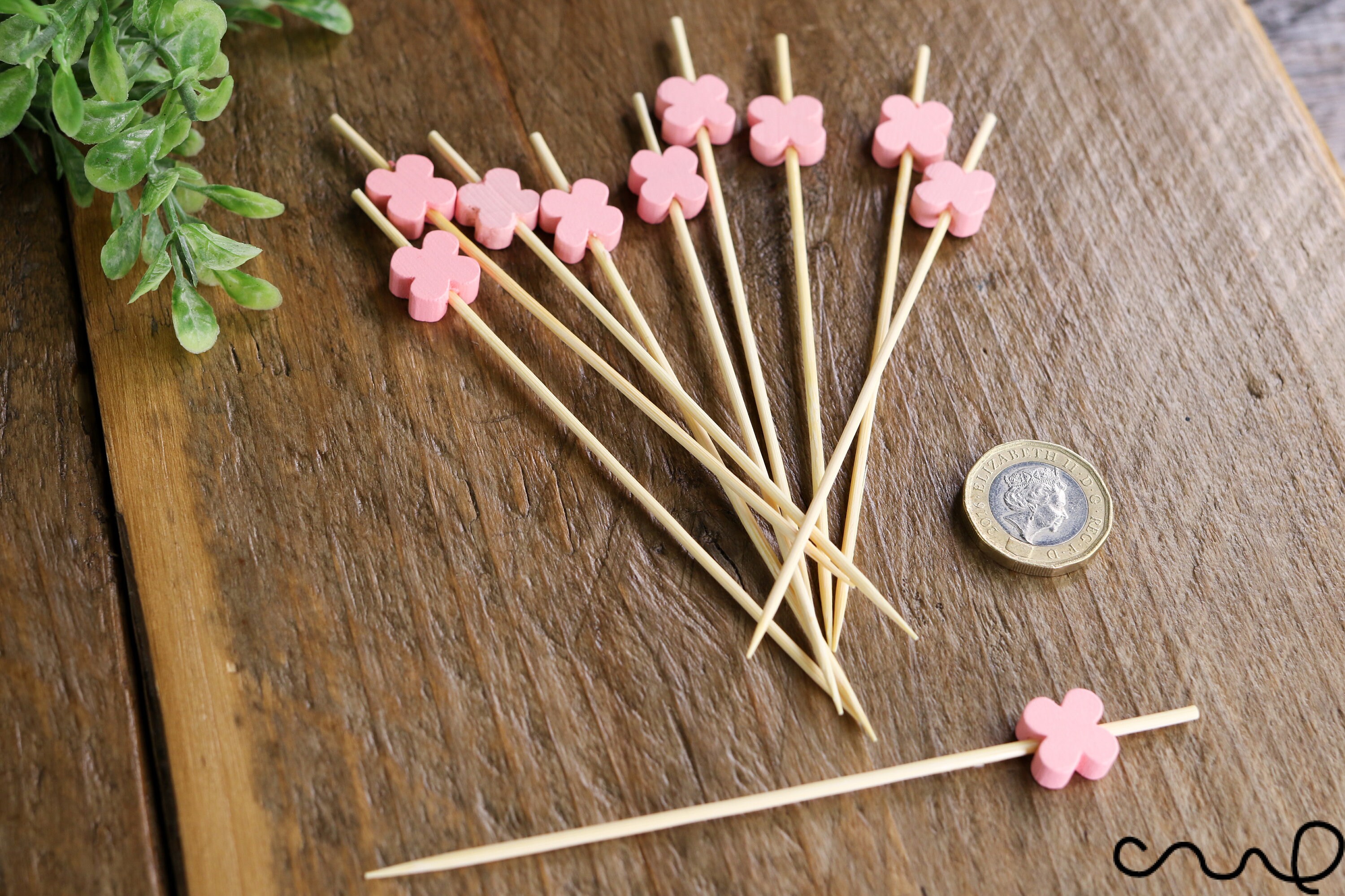 20 x Pink Clover Head Wooden Cocktail Stick Party Picks Food | Etsy