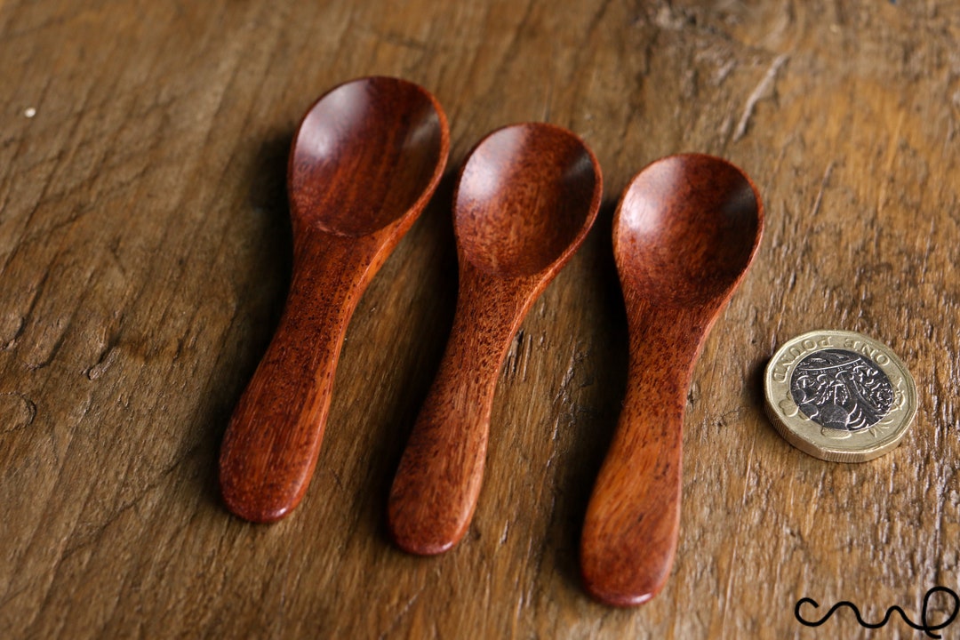 Set of 3 Handmade Rosewood Dessert Spoons: Tiny Condiment Spoons - Etsy