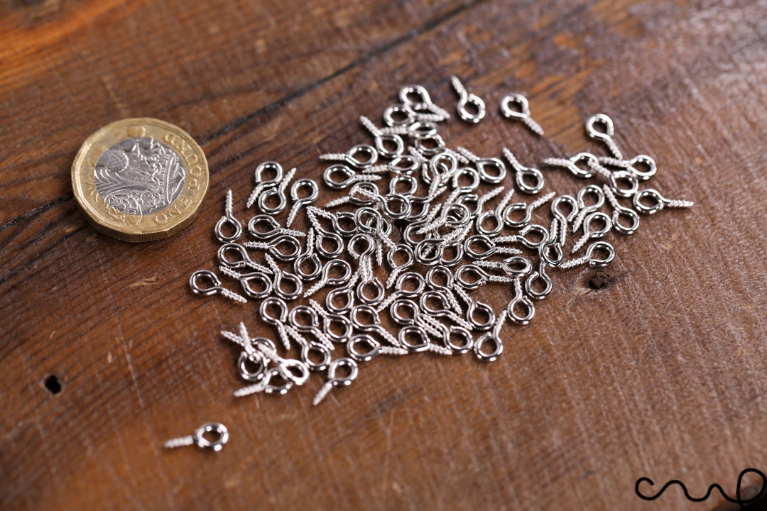 50 Mini Silver Eyelet Screws: Tiny DIY Jewelry Making Findings - Etsy
