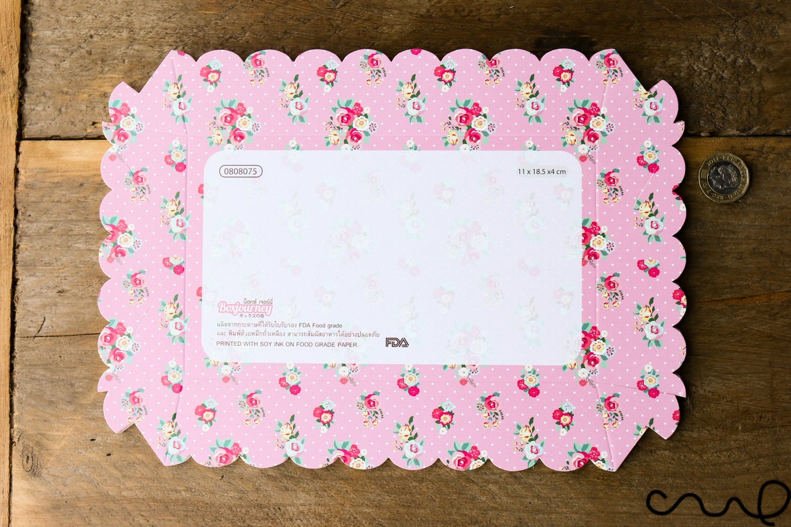 10 X Pink Floral Paper Tray Vintage Chic Party Serving - Etsy UK