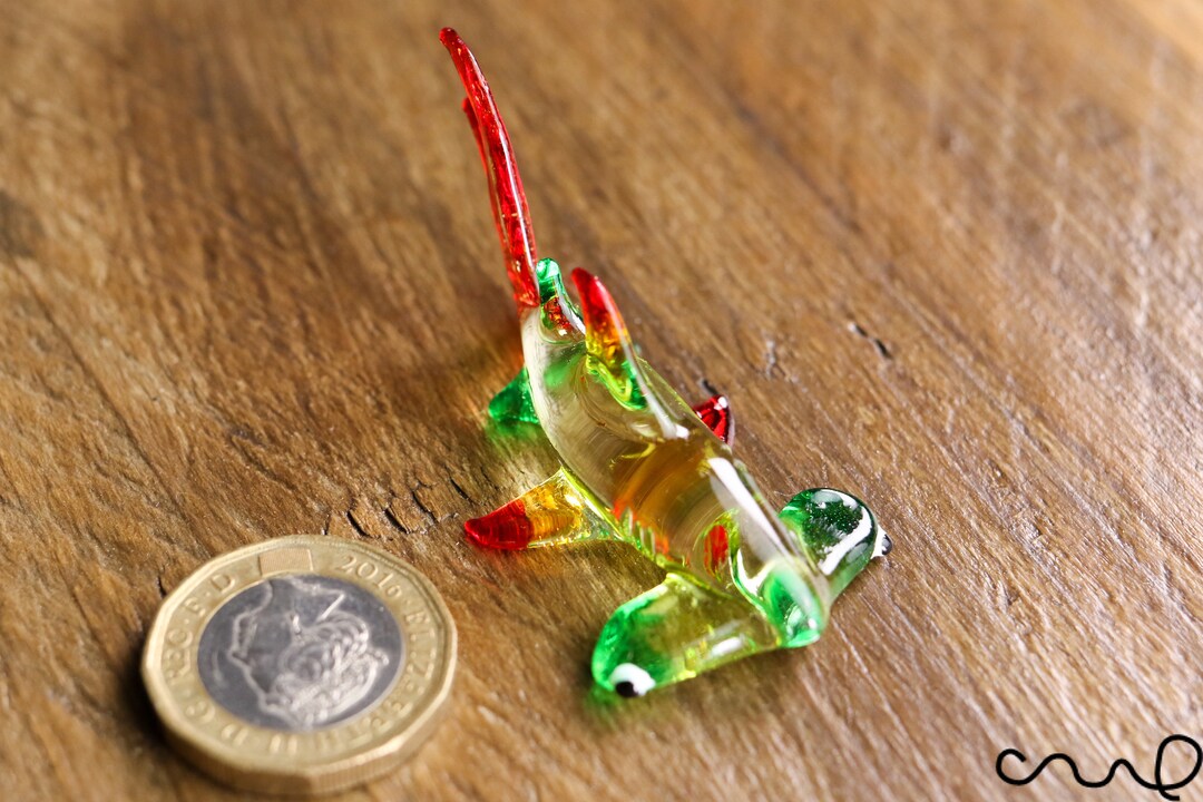 Handmade Green Glass Shark Ornament: Blown Glass Animal Figurine - Etsy