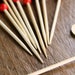 20 X Red Ball Head Wooden Cocktail Sticks Party Food Decor Toothpicks ...