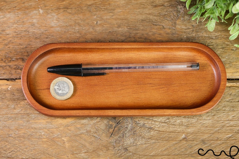 Handmade Small Wooden Oval Key Tray Office Organise Coin - Etsy