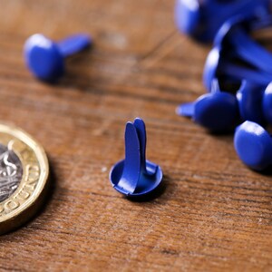 100 X Royal Blue Paper Fastener Split Pins Binding Office Craft 13mm ...