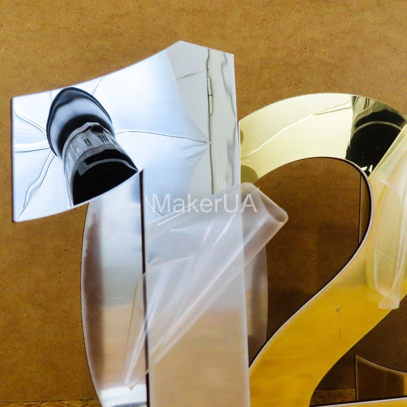 Marquee Numbers 1m 3.3ft Silver Gold Mirror Acrylic Birthday Party ...