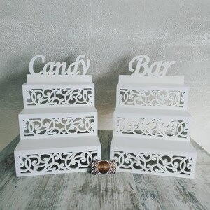 Candy Bar Stand Dessert Table Display Riser White Cake Stand Event ...