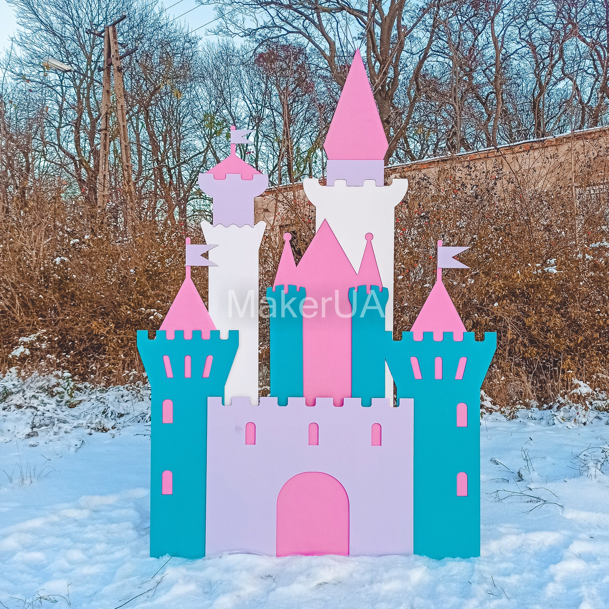 Princess Castle Backdrop Girl Birthday Event Party Prop Decor Fairy ...