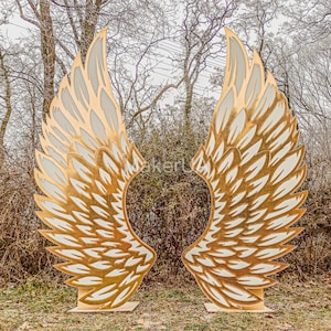 Angel Wings Mirror Backdrop Silver Gold Wedding Birthday Event Party ...