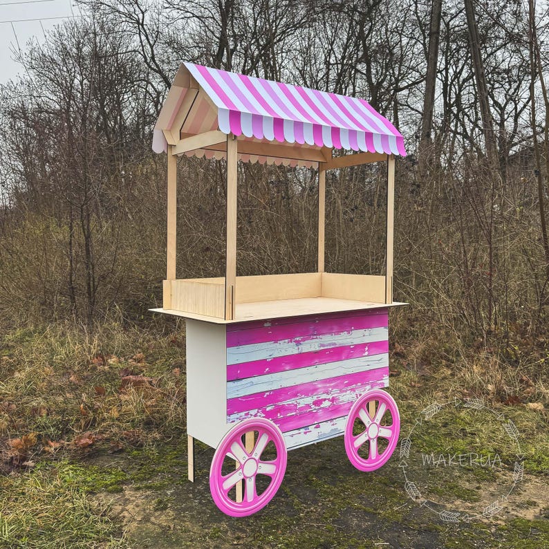 Sweet Candy Cart Birthday Wedding Party Decorations Cake Stand Table ...