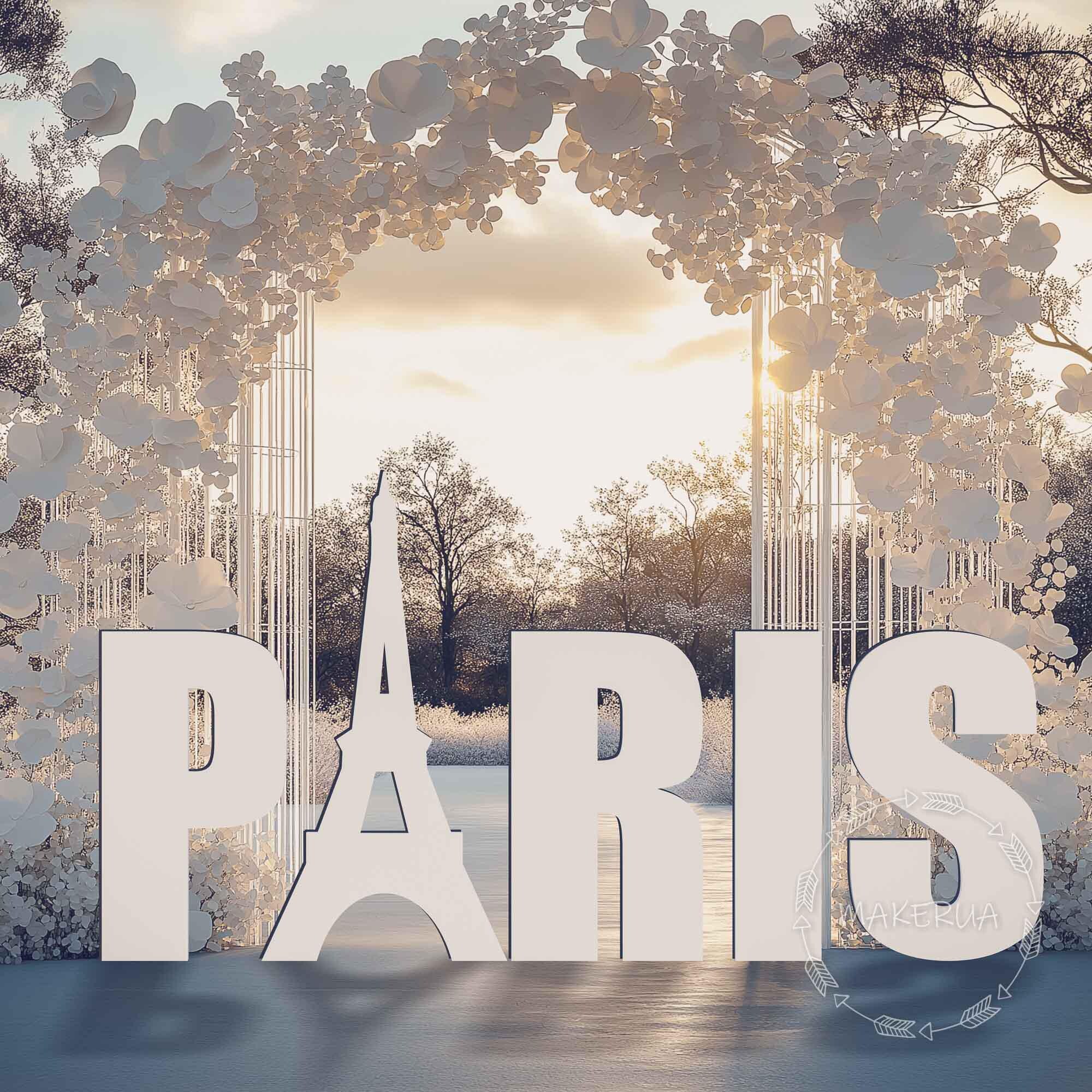 Large Letters Paris Decorations Big Wooden Marquee France Vintage Sign ...