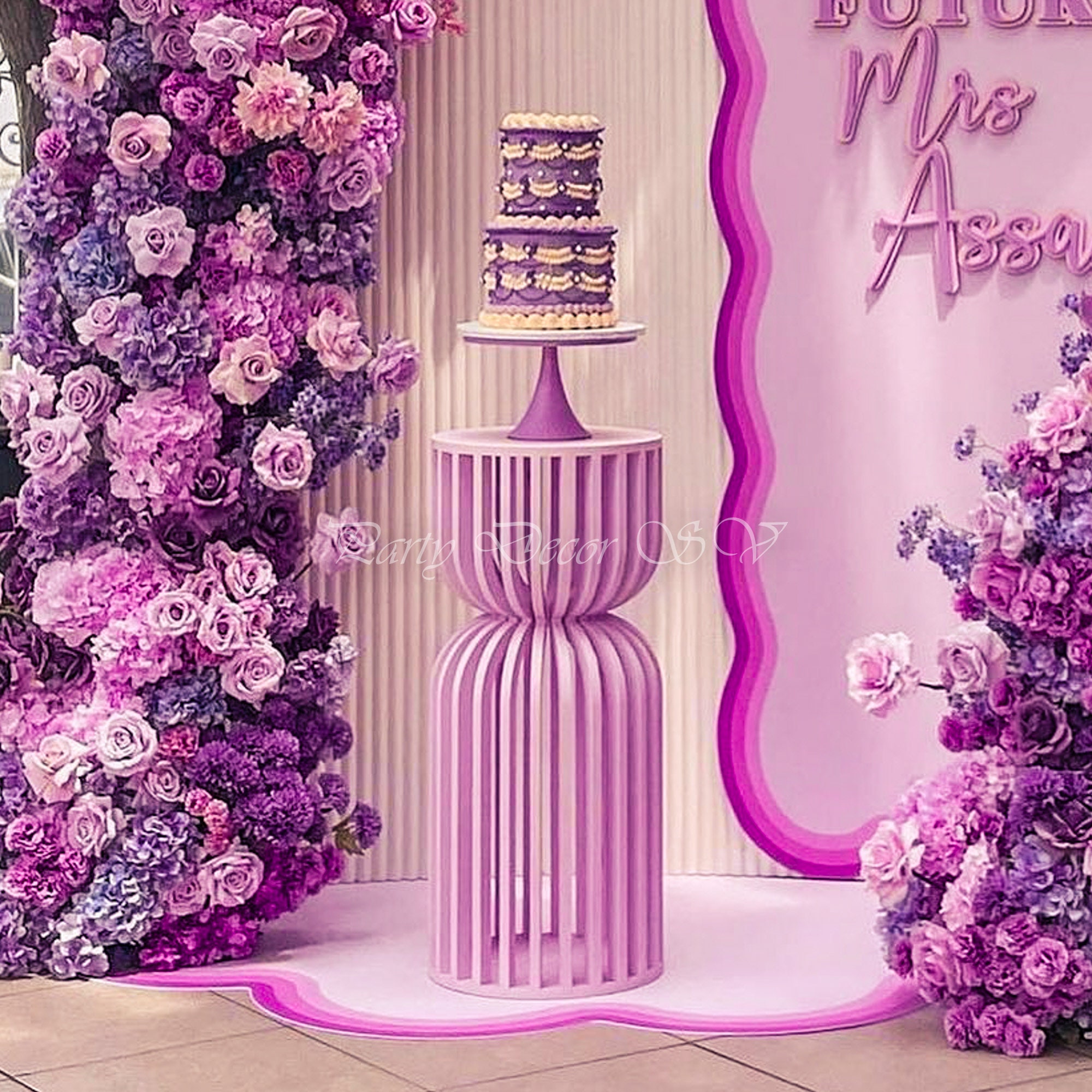 Cake Table Dessert Display Sweet Stand Round Wooden Wedding Birthday ...