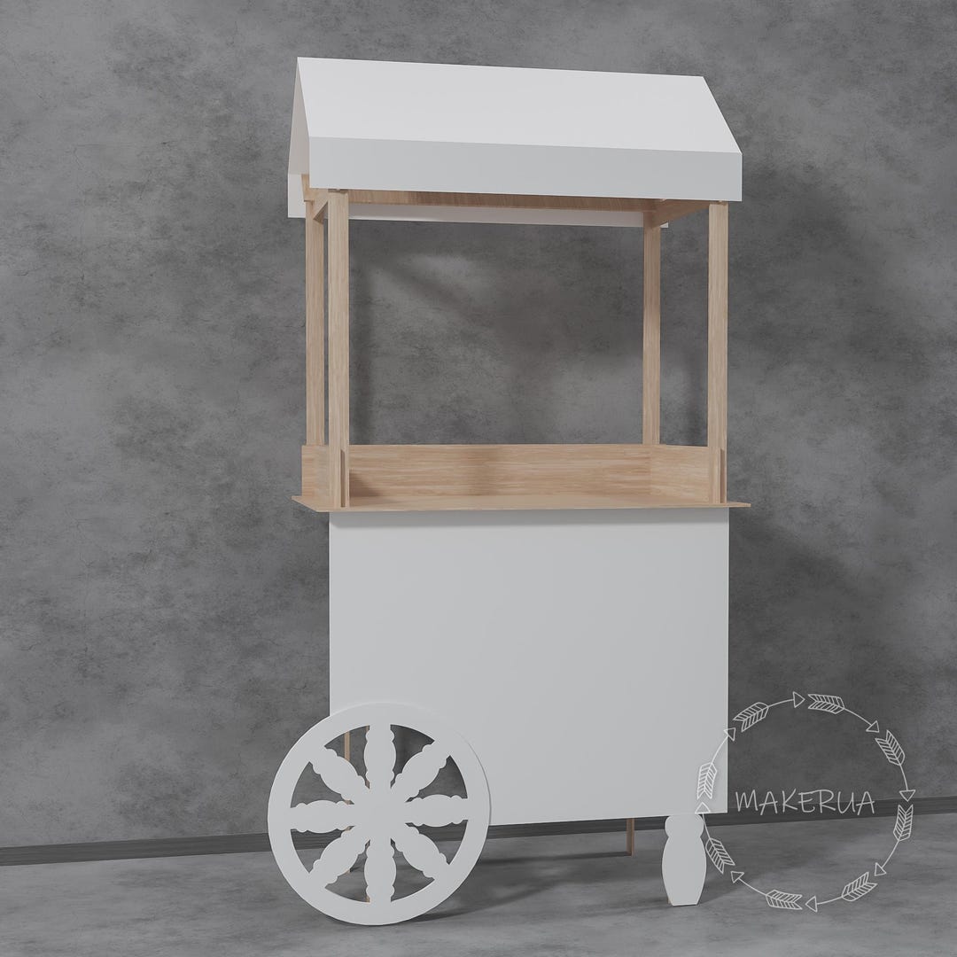 White Wooden Cart New Style Wedding Birthday Decoration Stand Display ...