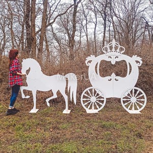 Large Carriage Horse Luxury Event Prop Free Standing Cinderella Party ...