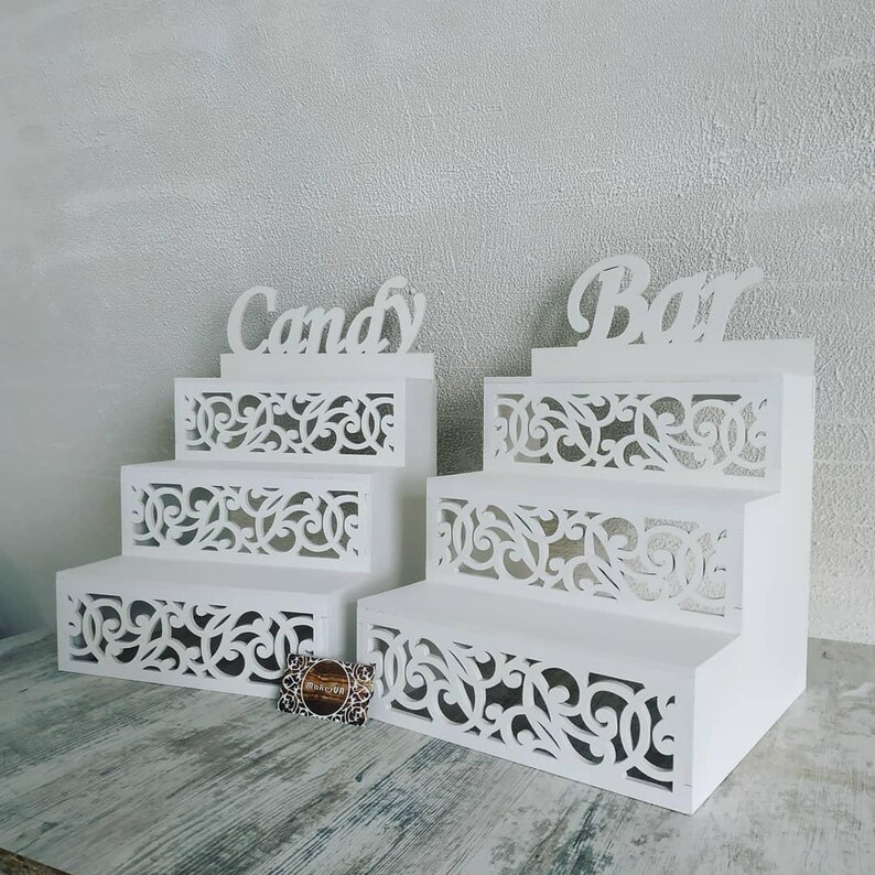 Candy Bar Stand Dessert Table Display Riser White Cake Stand Event ...