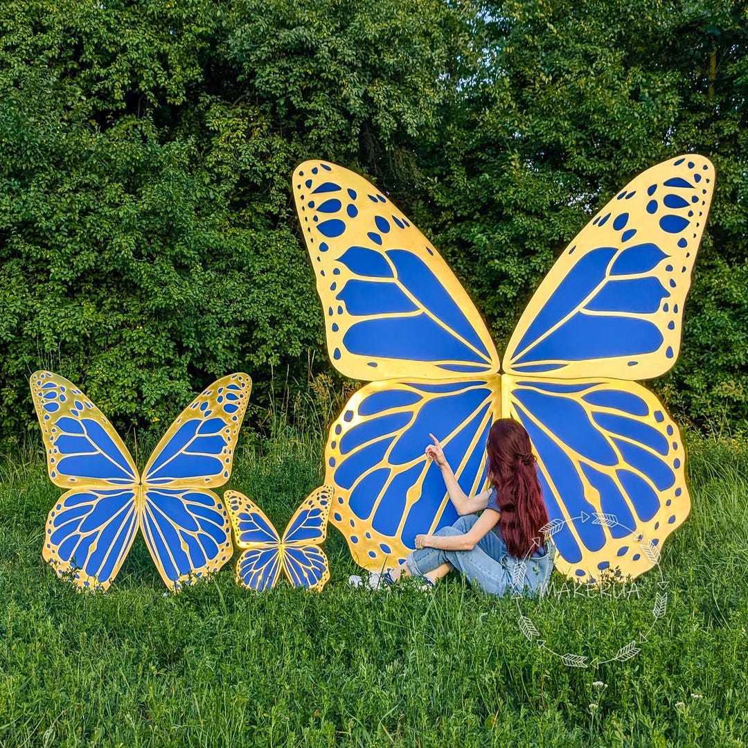 Blue Butterfly Backdrop Morpho Monarch Wings Arch Stand Birthday Party ...