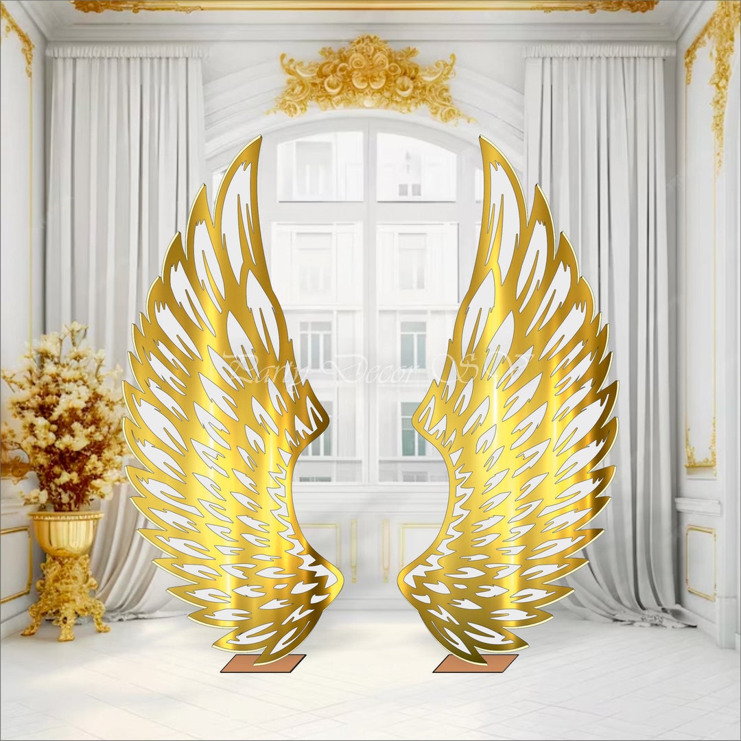 Wings Backdrop for Decorations Birthday Wedding Event Party Prop Gold ...